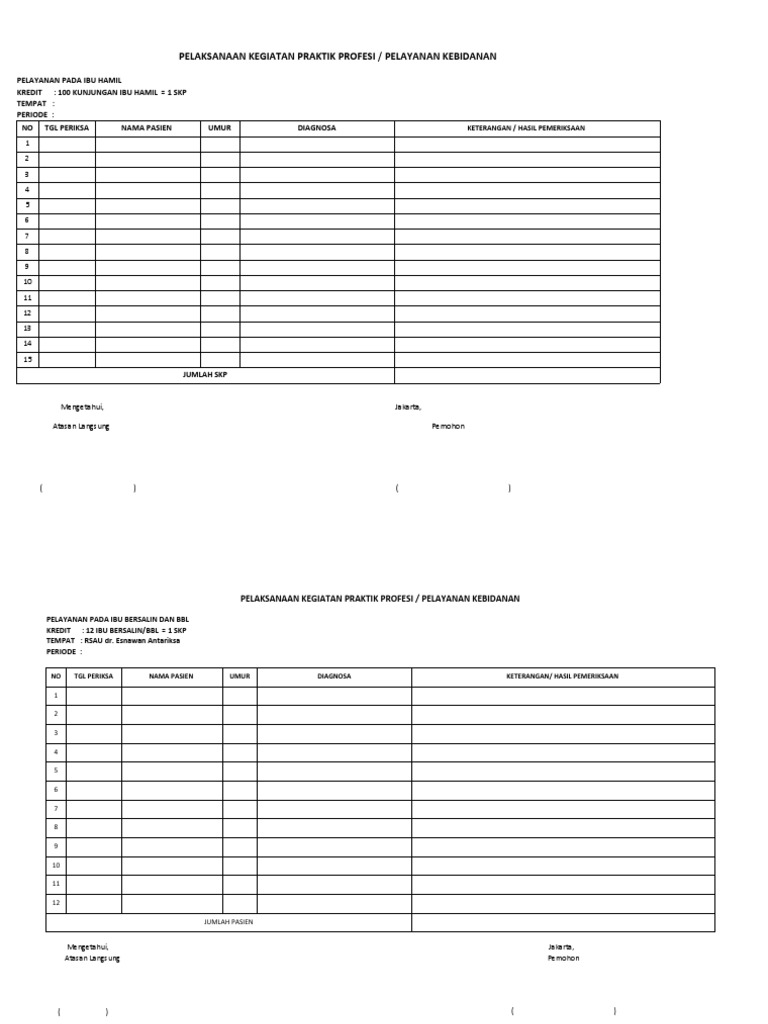 Format Pelaporan SKP IBI siporlin | PDF