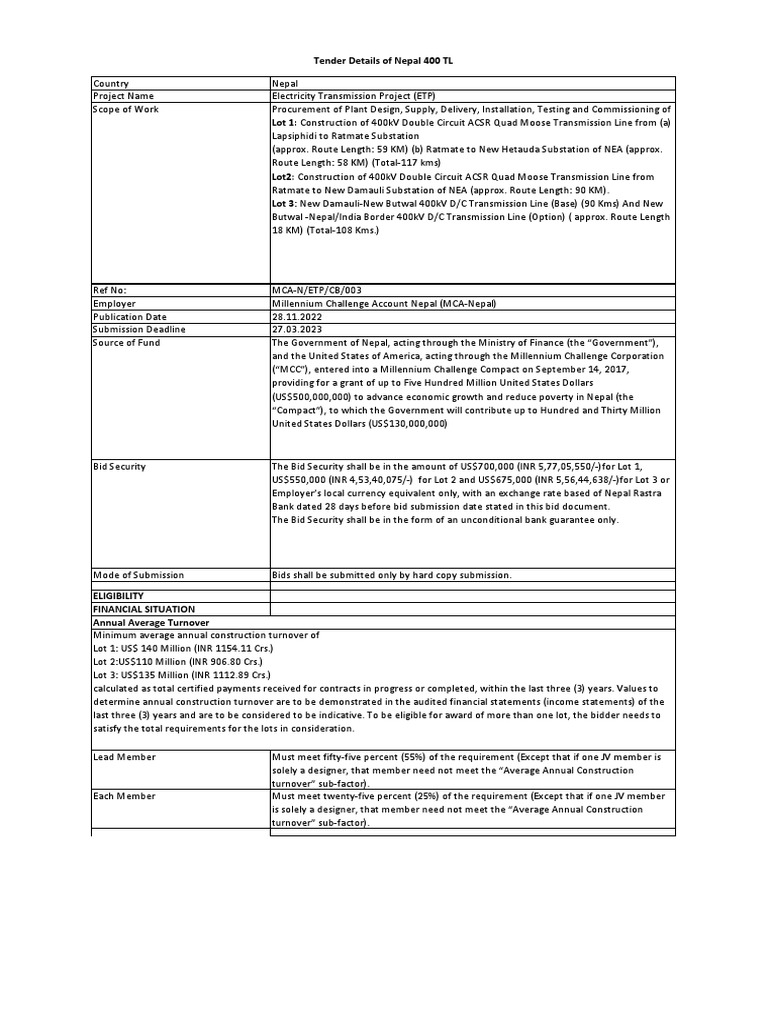 Nepal Tender - QR | PDF | Revenue | Business