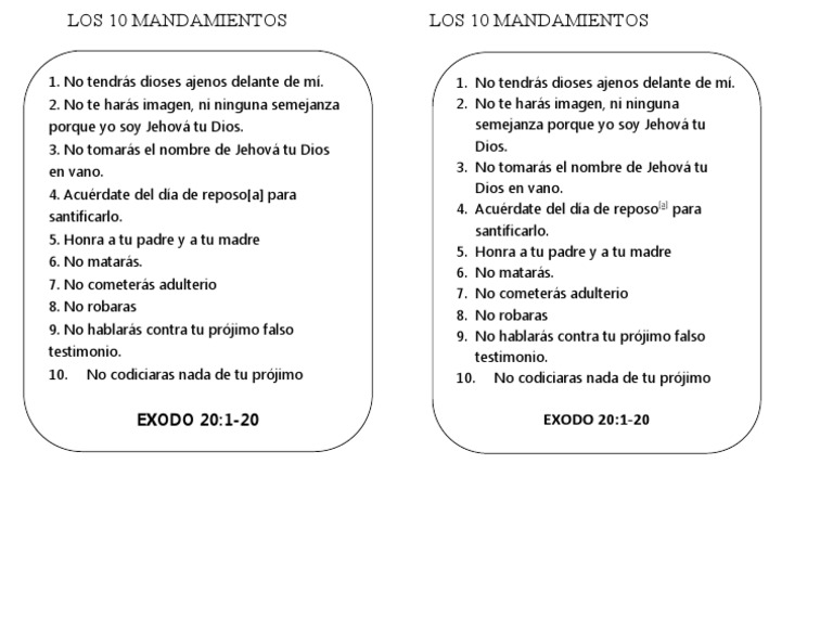 Los 10 Mandamientos | PDF