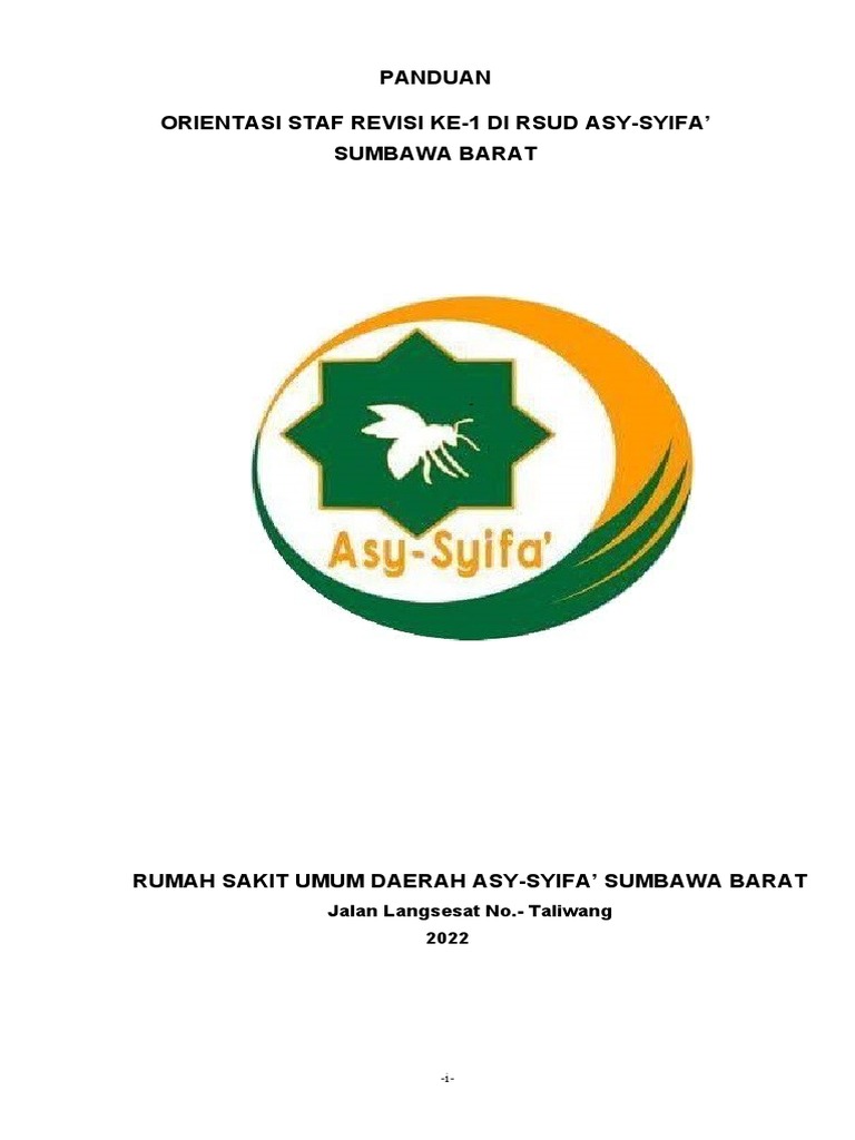 Panduan Orientasi Staf Rsud Asy Syifa 2022' | PDF