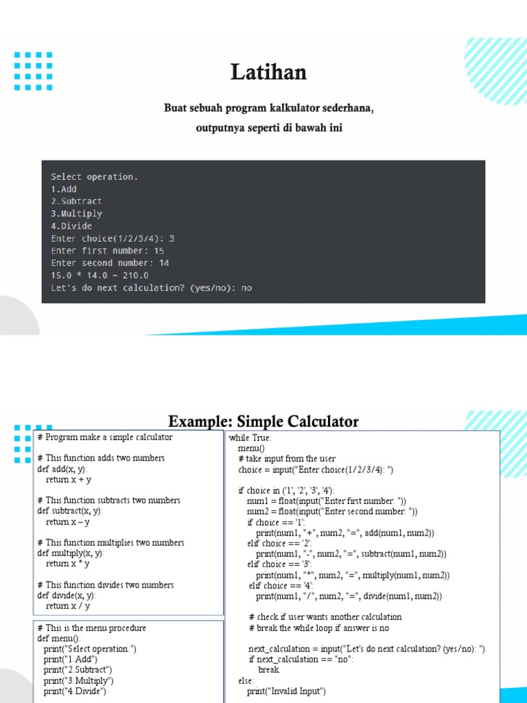 Latihan Pemograman Python Pdf Mathematics Computing
