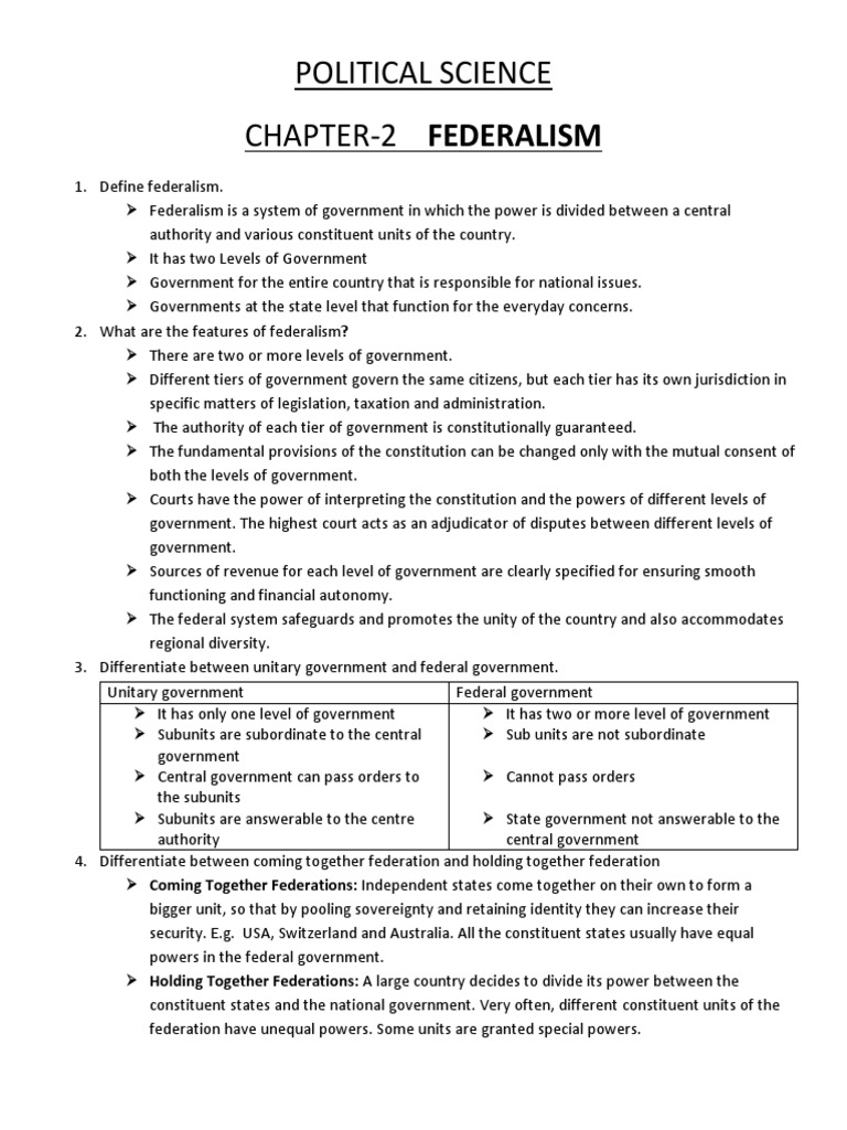 Federalism 1-1 | PDF | Federalism | Governance