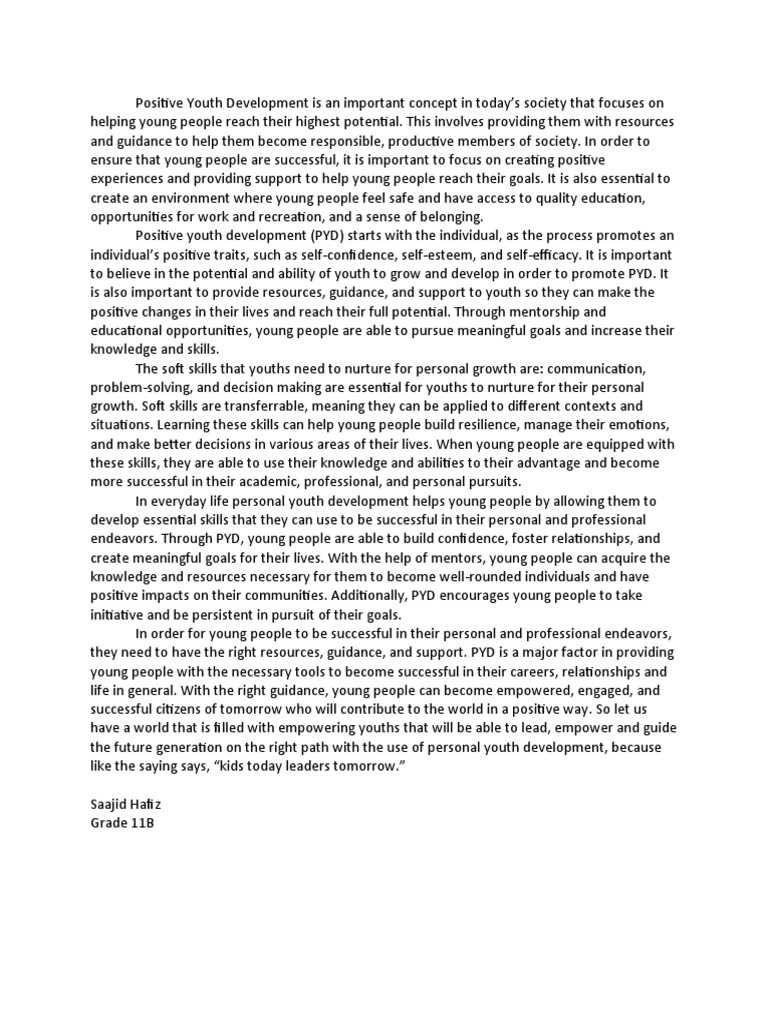 Saajid's Essay | PDF | Psychological Resilience | Self Esteem