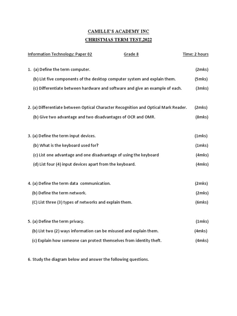 Grade 8 IT P2-Offical | Download Free PDF | Computer Engineering ...