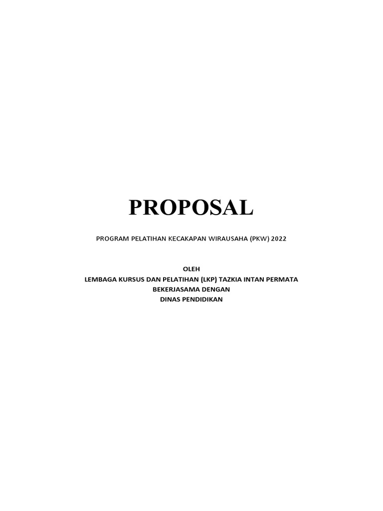 Proposal LKP Tazkia Ntan Permata Edited | PDF