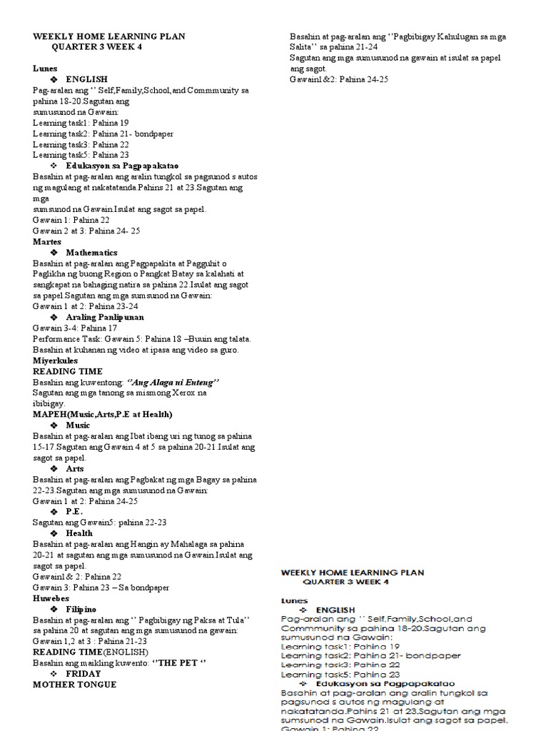 Summary WLP Q3 WK4 | PDF