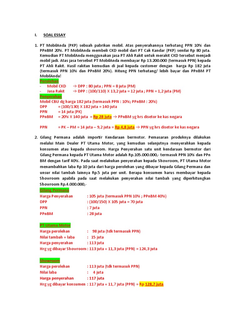 LATIHAN SOAL PPN B (2 Soal) | PDF