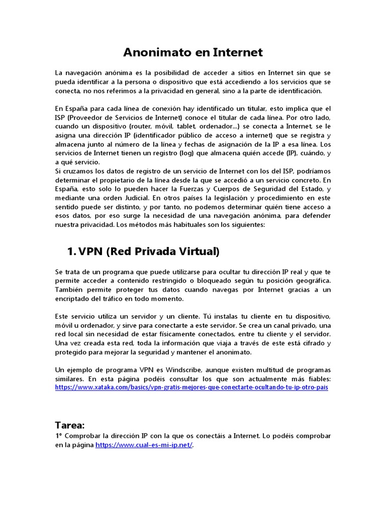 Anonimato en Internet | PDF | Criptografía de clave pública | Privacidad en internet