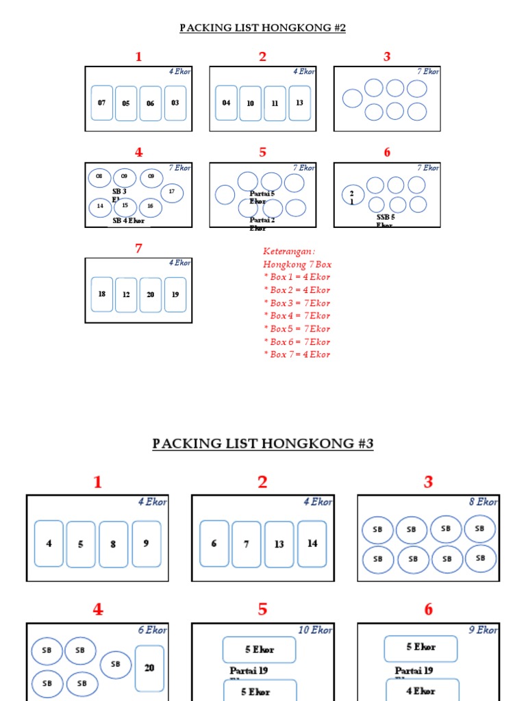 Packing List Hongkong #2: 4 Ekor 4 Ekor 7 Ekor | PDF