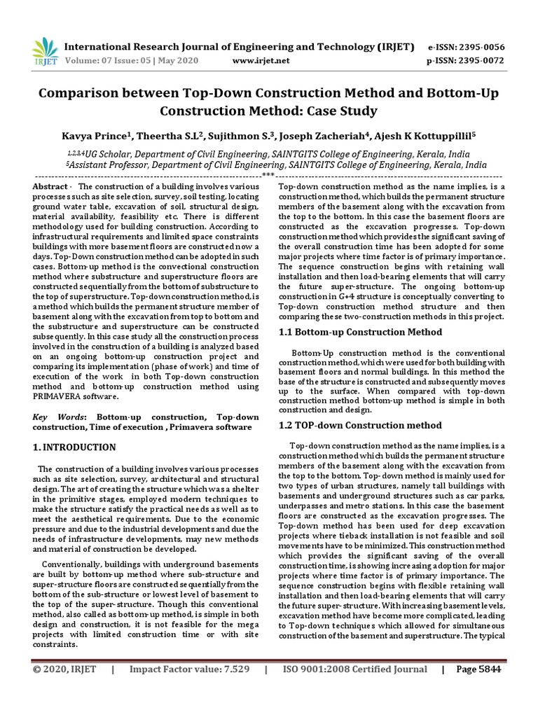 Bottom Up and Top Bottom | PDF | Top Down And Bottom Up Design | Basement