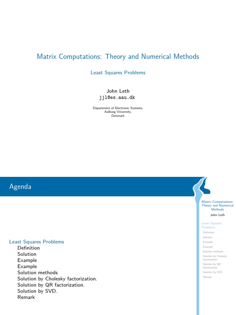 L3 Slides Pdf Pdf Numerical Analysis Matrix Mathematics
