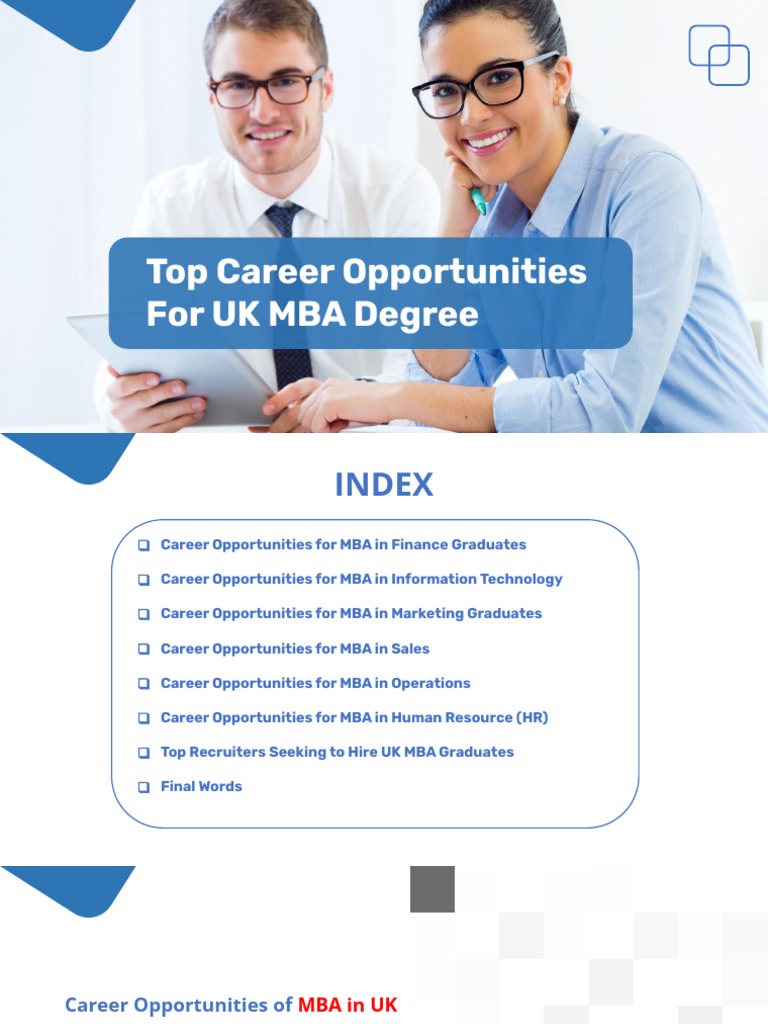 Top Career Opportunities For UK MBA Degree - AHZ Associates | PDF ...