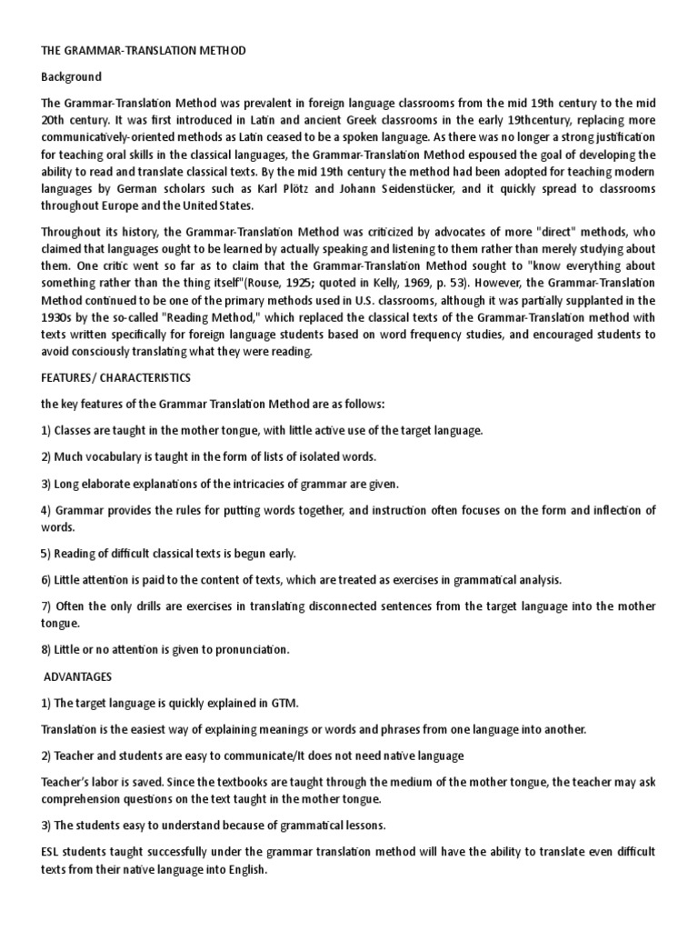 Traditional Language Teaching Methods | PDF | Language Education ... Traditional Language Teaching Methods | PDF | Language Education ...