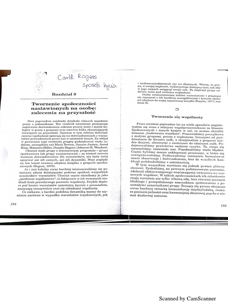C. Rogers Sposób Bycia | PDF