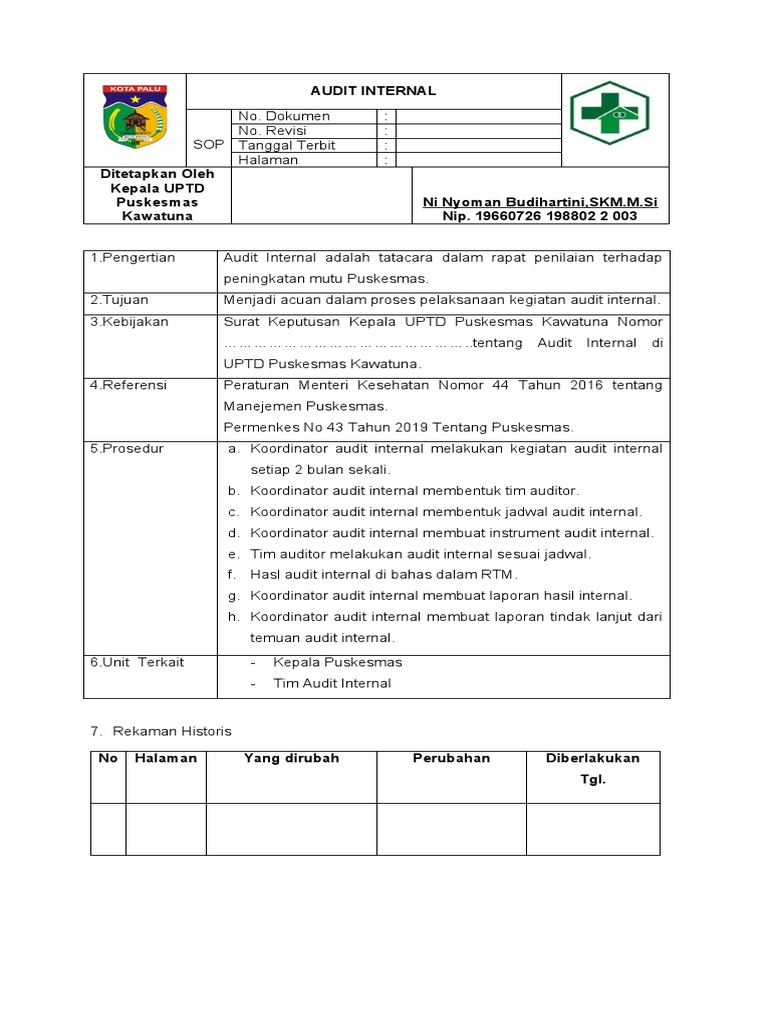 Sop Audit Internal | PDF