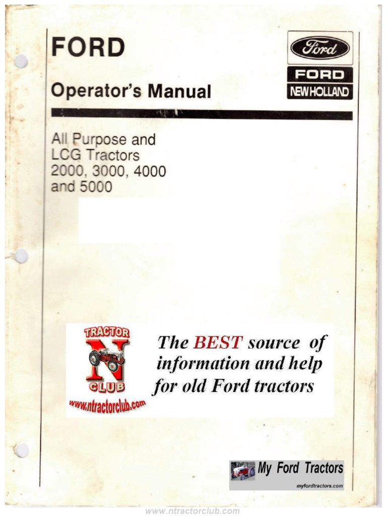 Ford Tractor Manuals Free Download