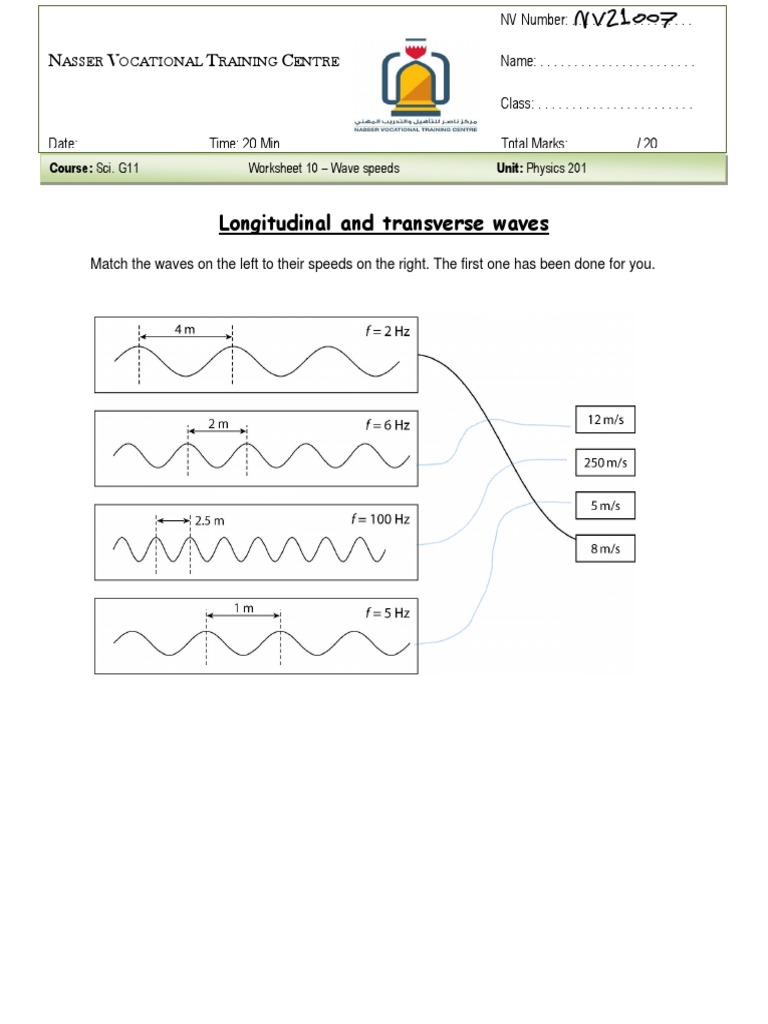 Worksheet 10 | PDF | Frequency | Wavelength