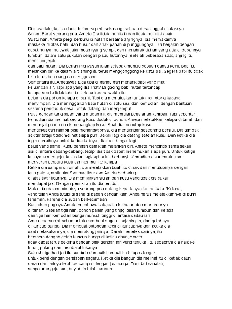 Dongeng Hainuwele dan Mulua Satene | PDF