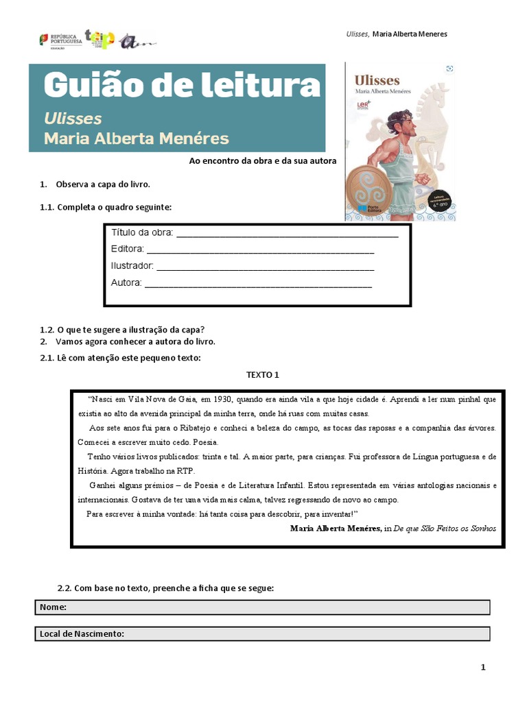 Leitura Orientada Ulisses | PDF | Odisseia | Homero