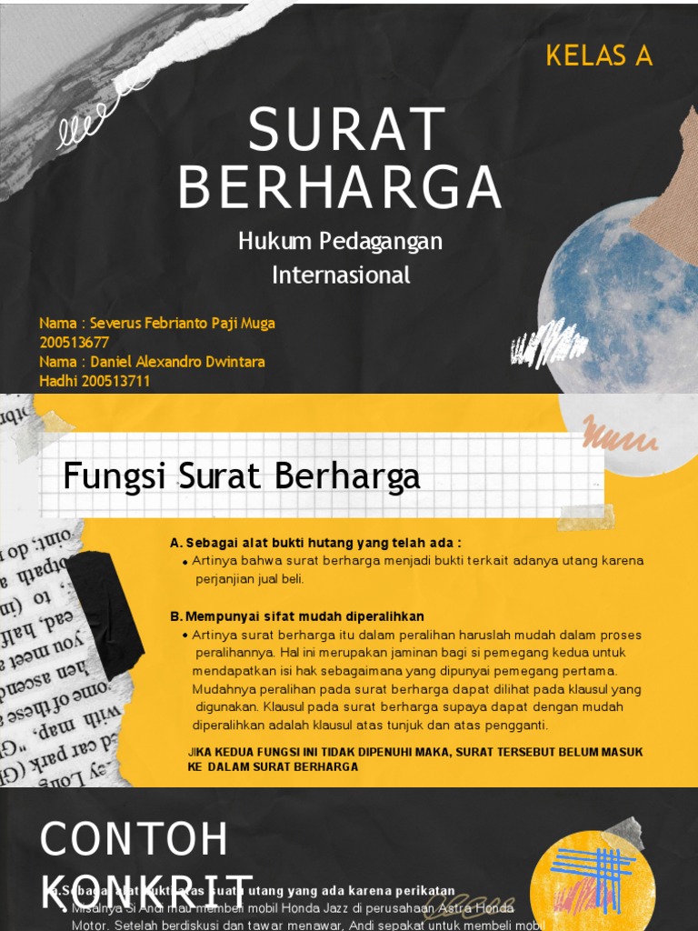 Tugas 11 PPT Surat Berharga (Daniel Alexandro D.H - 200513711) | PDF