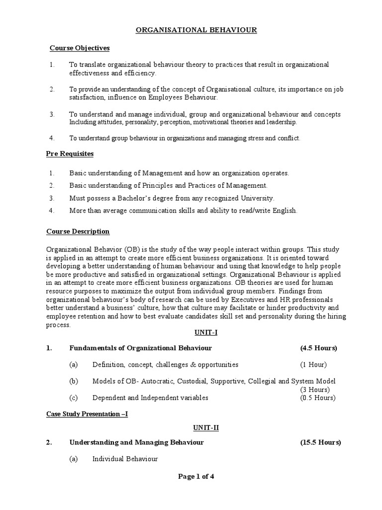 01 - Organisational Behaviour | Download Free PDF | Organizational ...