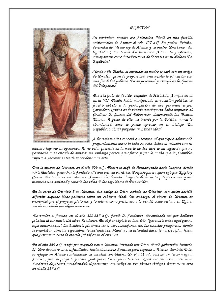 Platon | PDF | Platón | Conocimiento