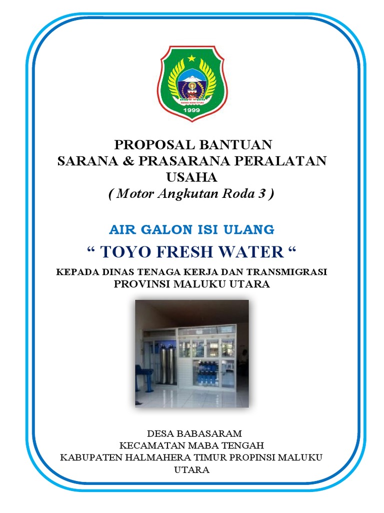 Contoh Prposal Air Galon Isi Ulang - Toyo Fresh Water | PDF