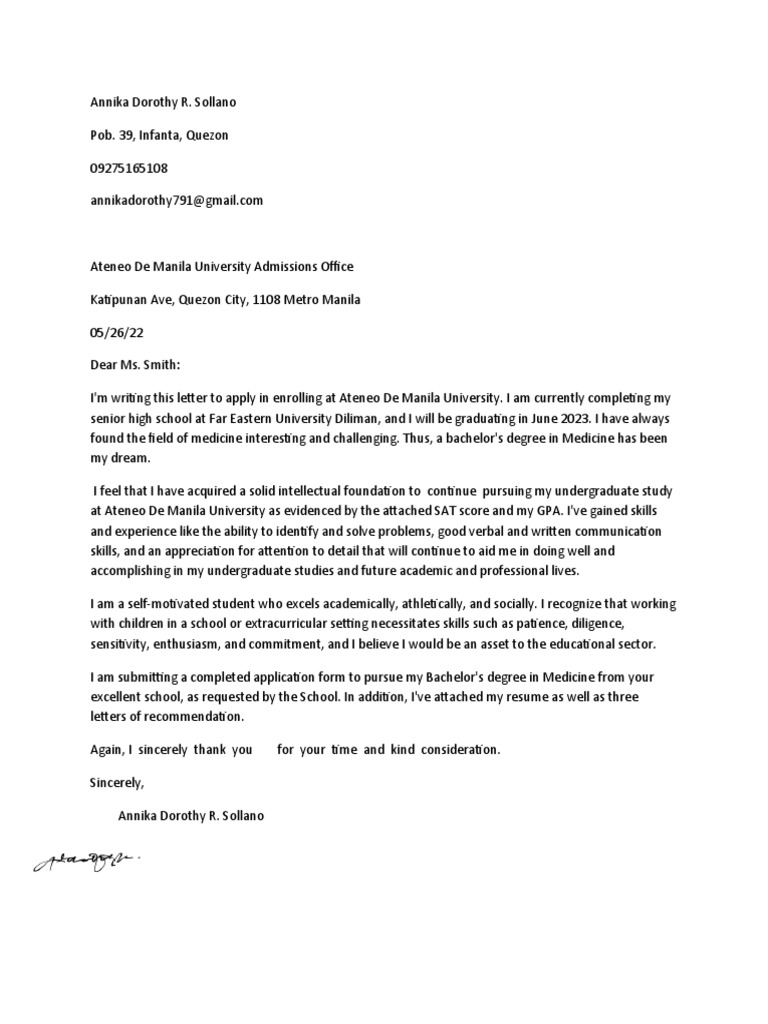 College ApplicationLetter | PDF