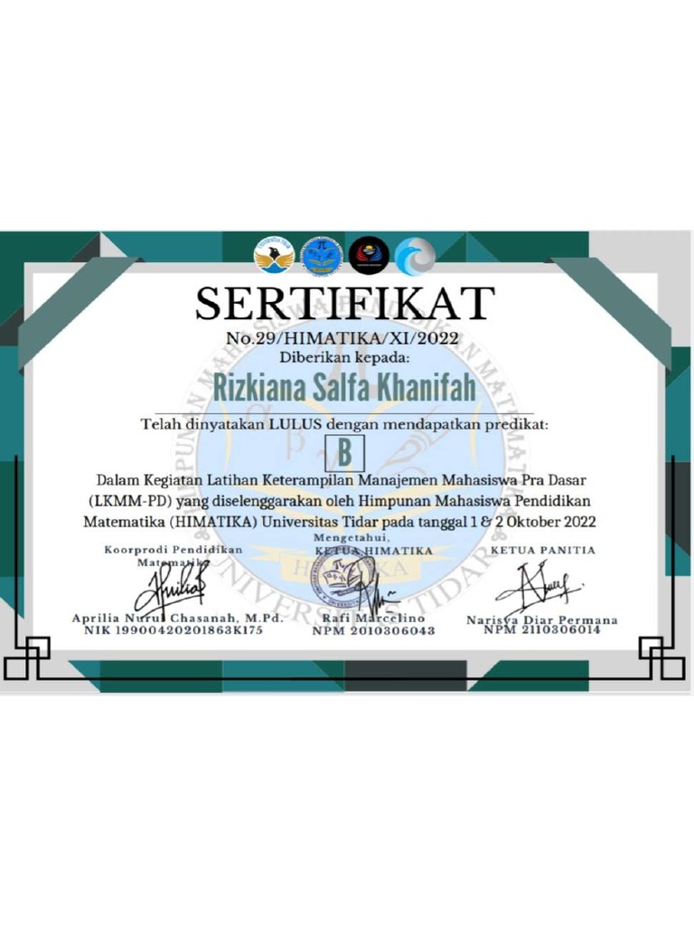 02 - Sertifikat LKKM-PD | PDF