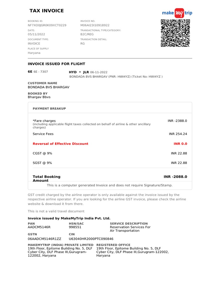 Cancellation Invoice - M06AI23I10918922 PDF | PDF