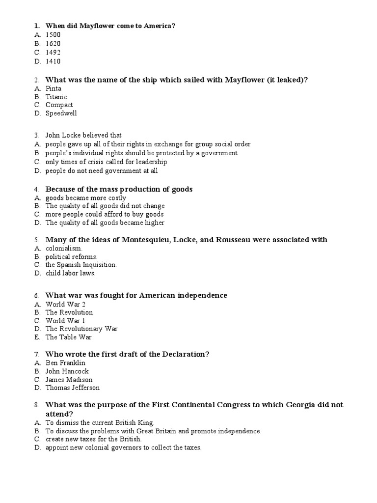 Pre GED (Practice Test) | PDF | United States Bill Of Rights | James ...