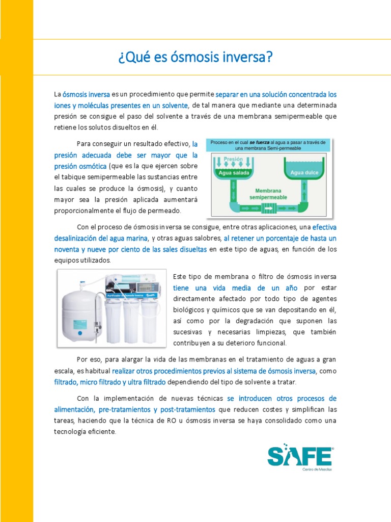 Qué Es La Ósmosis Inversa Pdf Pdf