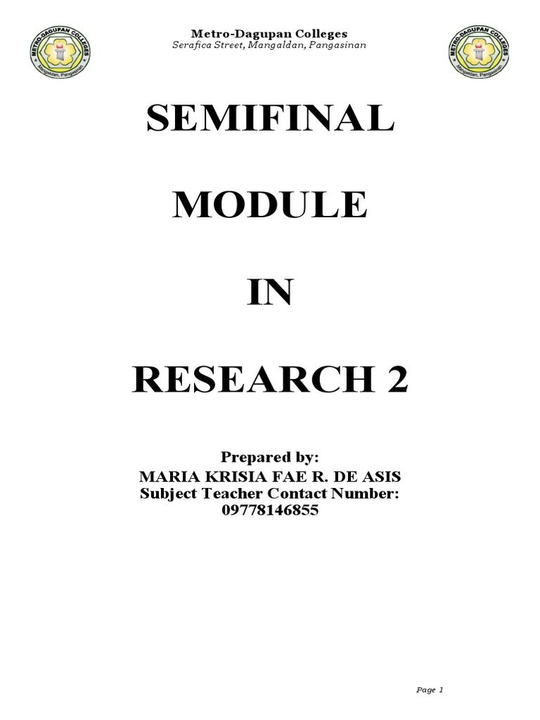 RESEARCH 2 - Module 3 | Download Free PDF | Psychology | Statistics