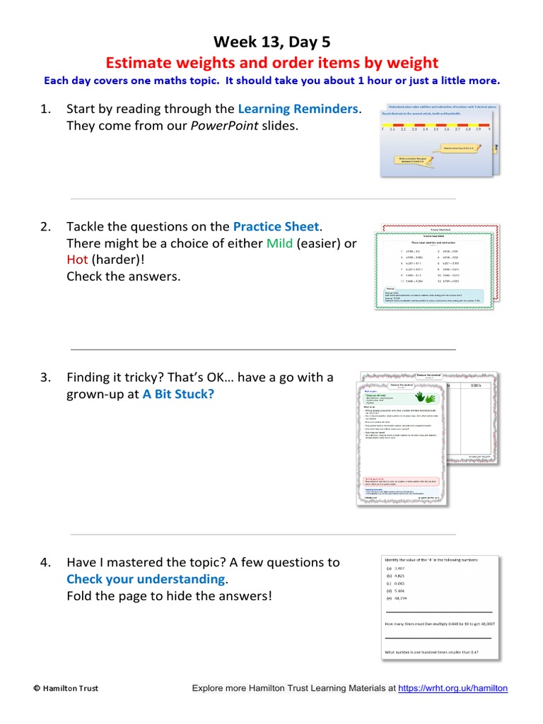 Y4 Week 13 Day 5 PDF | PDF | Weight | Metrology