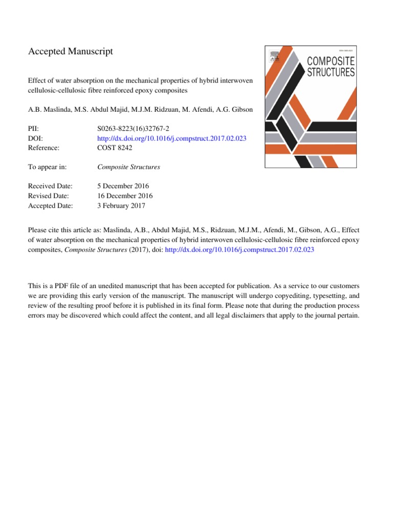 Effect of Water Absorption On Mech Props of Hybrid Interwoven ...