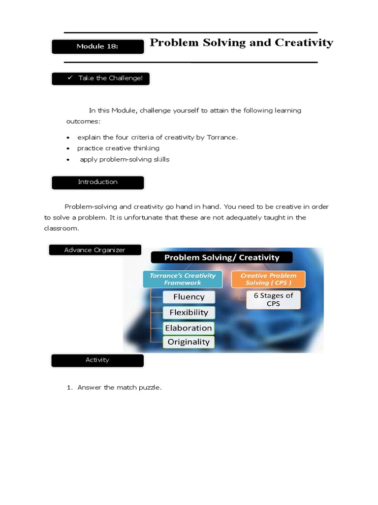 Module | PDF | Creativity | Learning