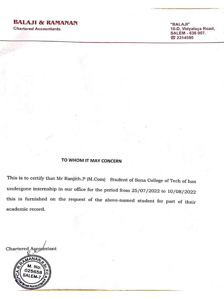 Certificate of Auditor | PDF