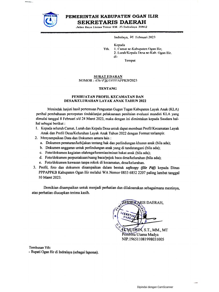 Surat Edaran Sekda | PDF Surat Edaran Sekda | PDF