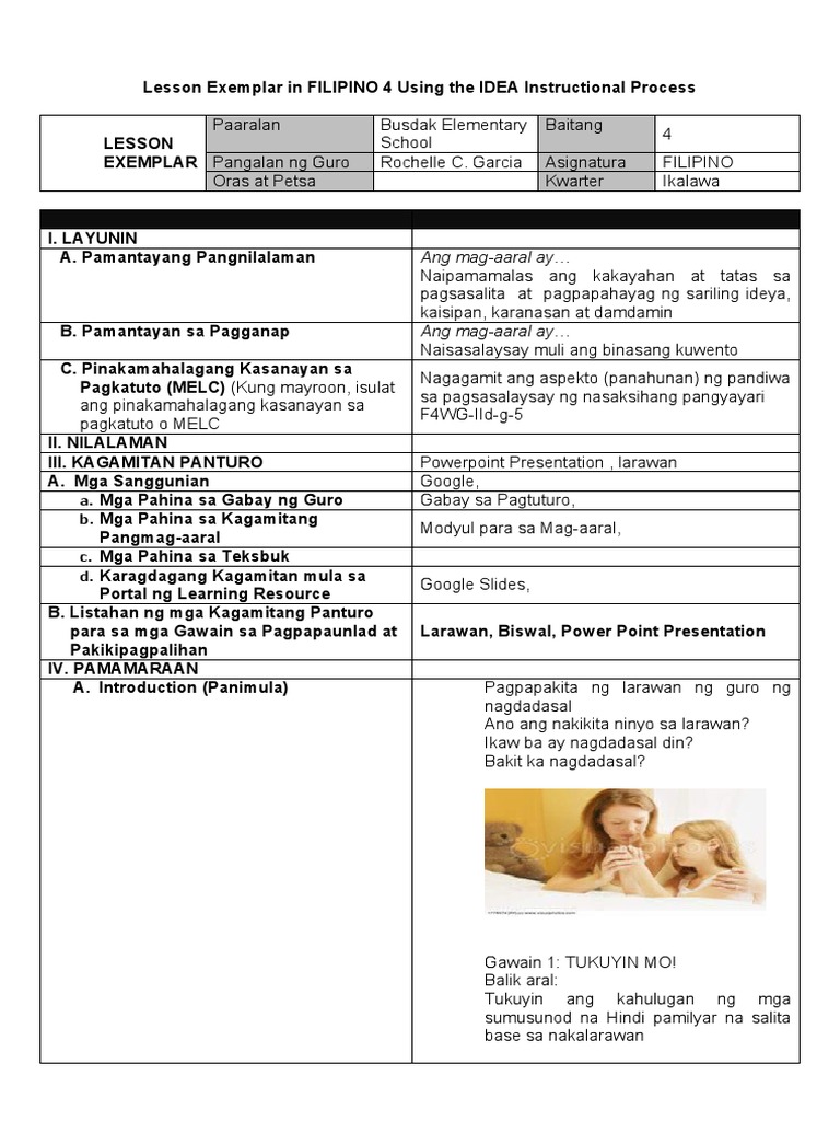 FILIPINO4-Q2-MELC-6-ONLINE Pandiwa COT 1 | PDF