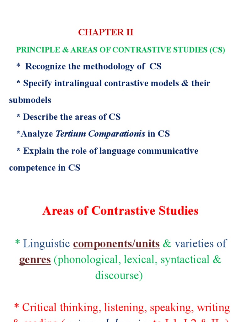 Contrastive Studies: Principles & Models | PDF | Second Language ...