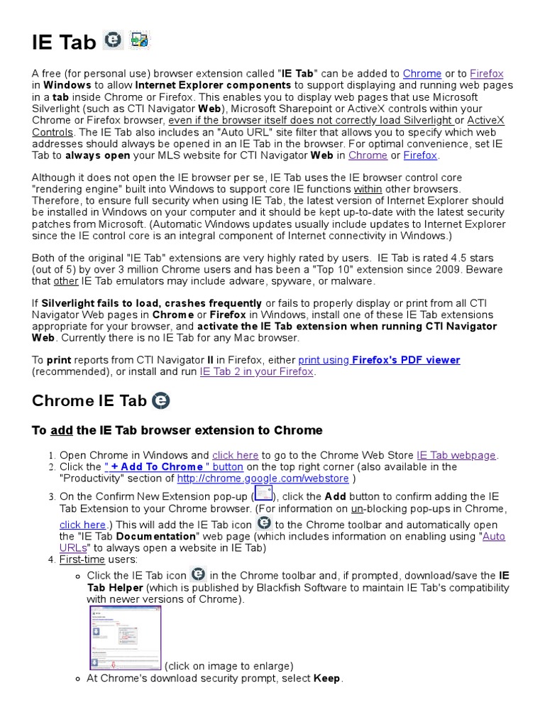 IE Tab | PDF | Internet Explorer | World Wide Web