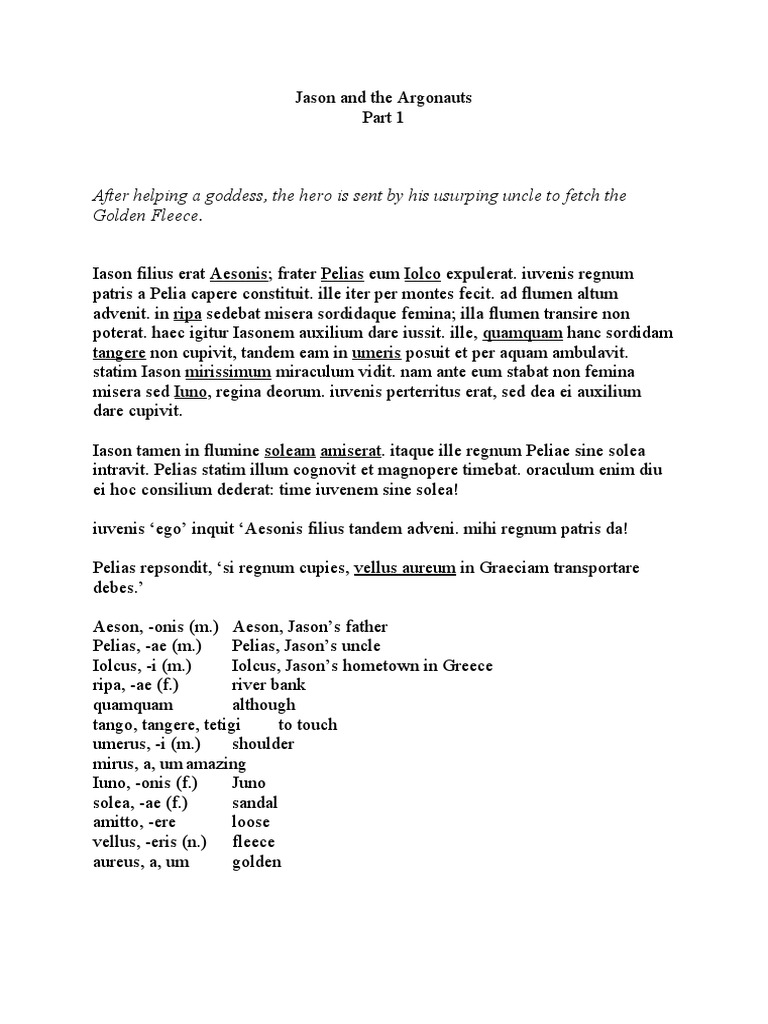 Jason and The Argonauts, Part 1 | PDF