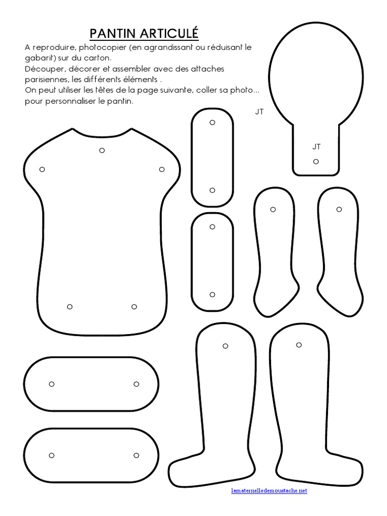Pantin Articulé à Imprimer et Découper | PDF