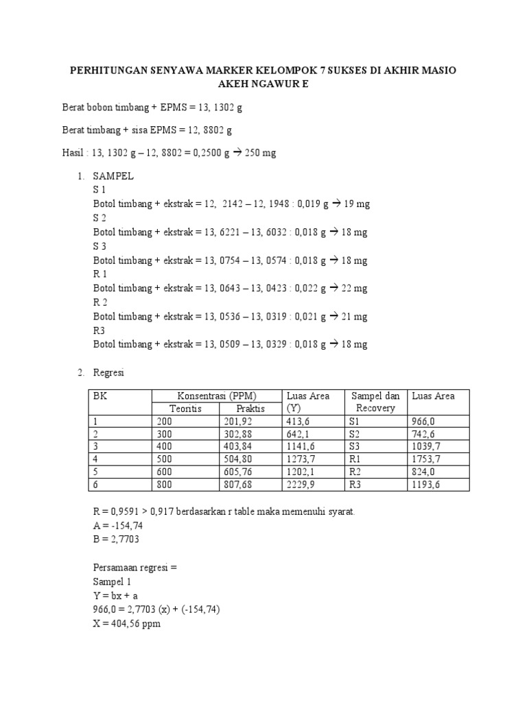 Analisis Senyawa Marker dan EPMS | PDF