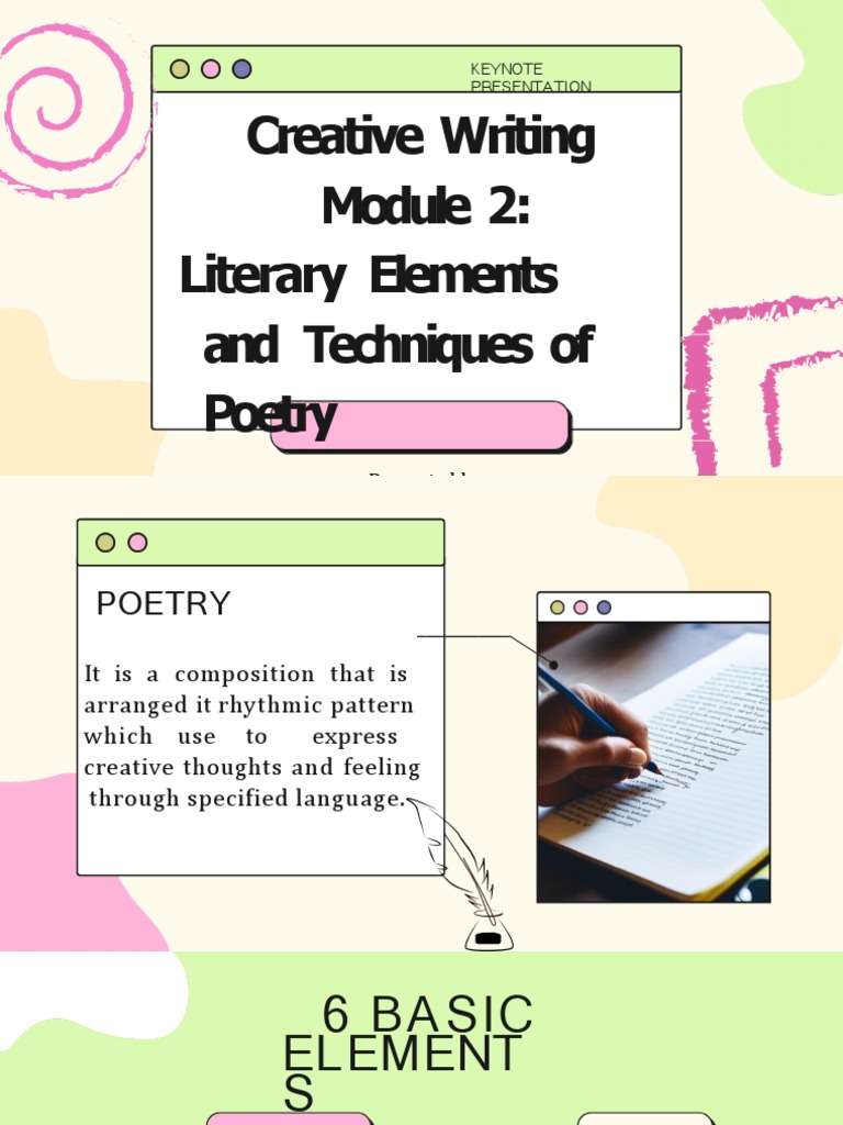 Creative Writing Quarter 1 - Module 2 Literary Elements and Techniques of Poetry | PDF | Poetry ...