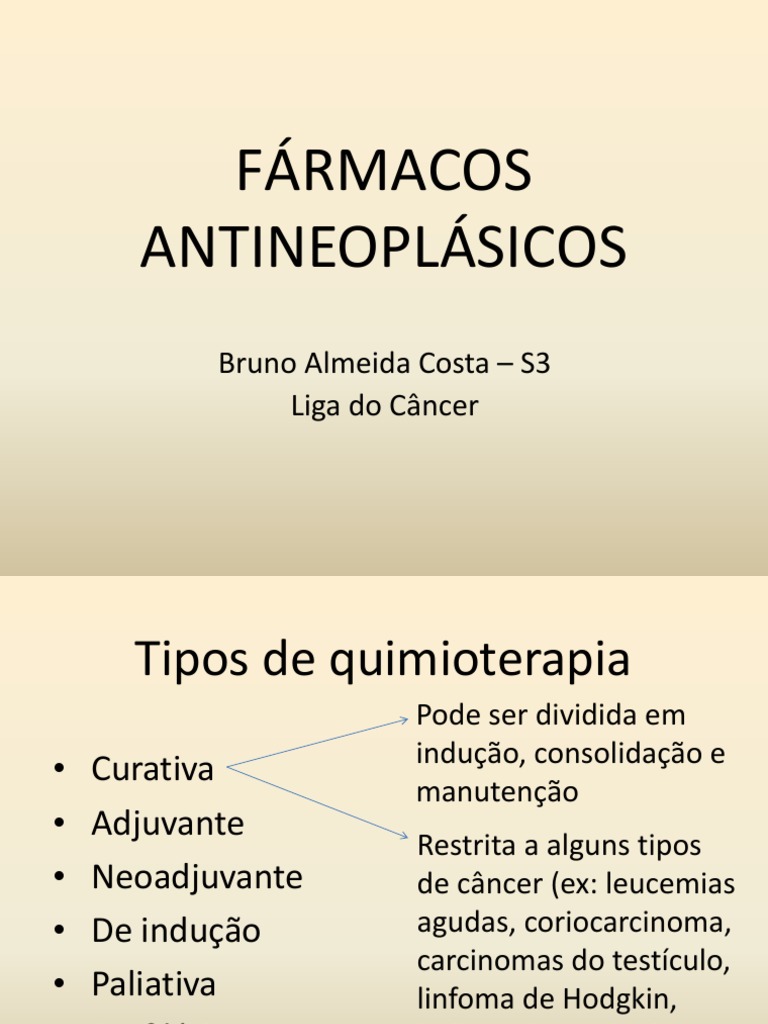 Antineoplásicos Bruno Almeida PDF | PDF | Câncer | Linfoma
