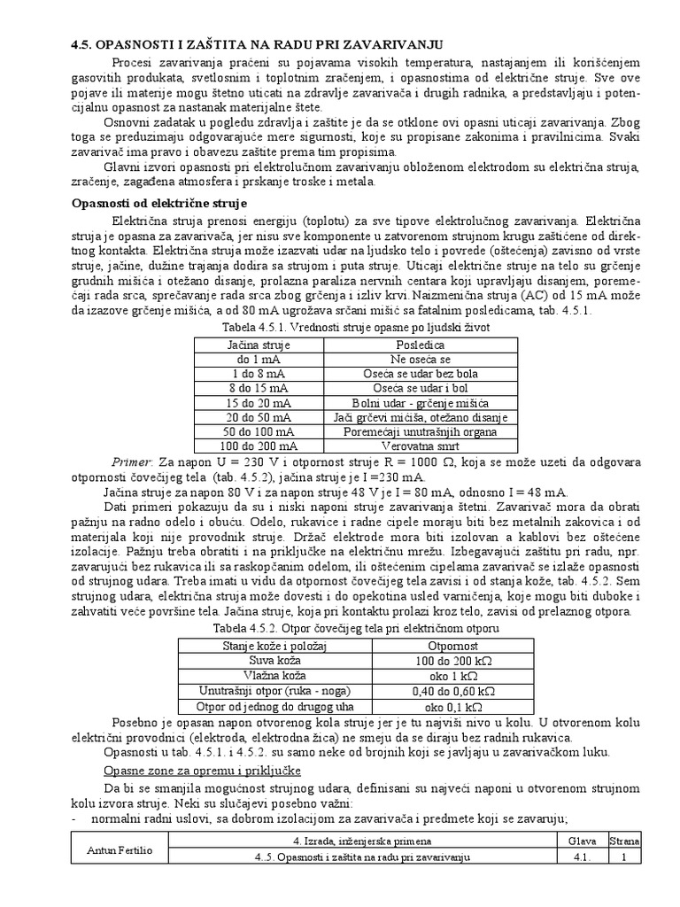 4-5-Opasnost I Zastita Pri Zav | PDF