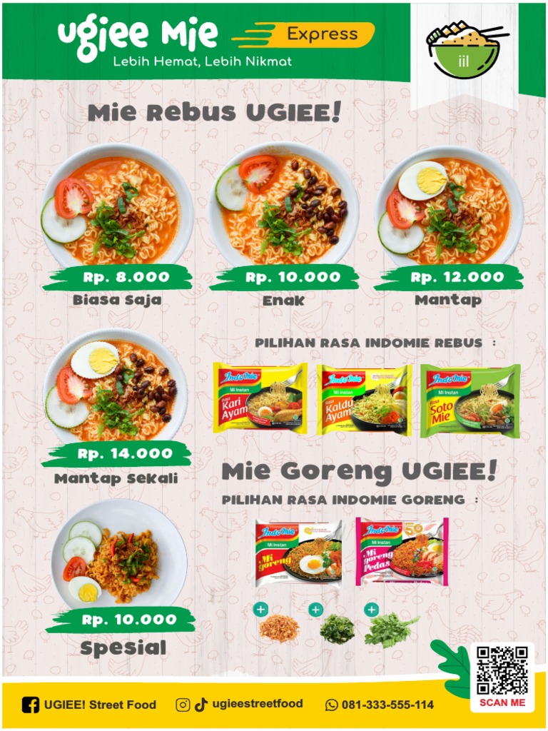 Daftar Menu Ugiee Mie | PDF