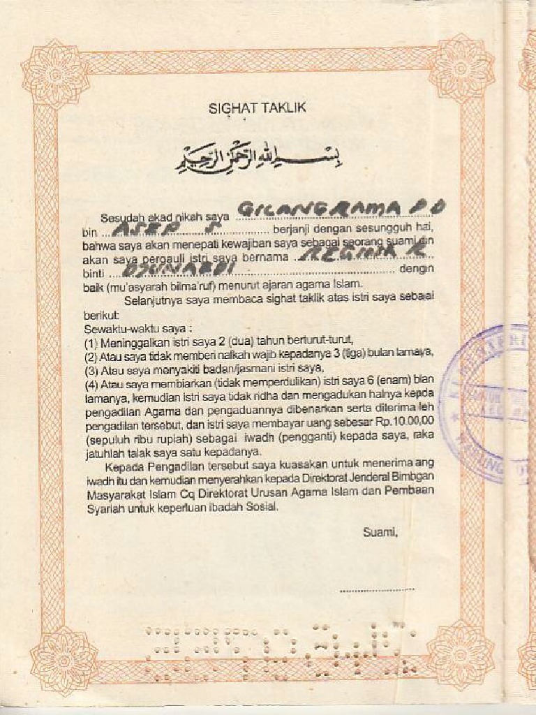 Sighat Taklik PDF | PDF