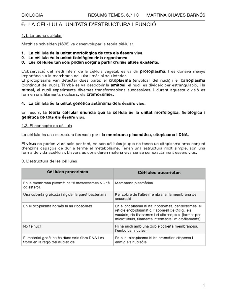 Resums Bio 6,7,8 | PDF